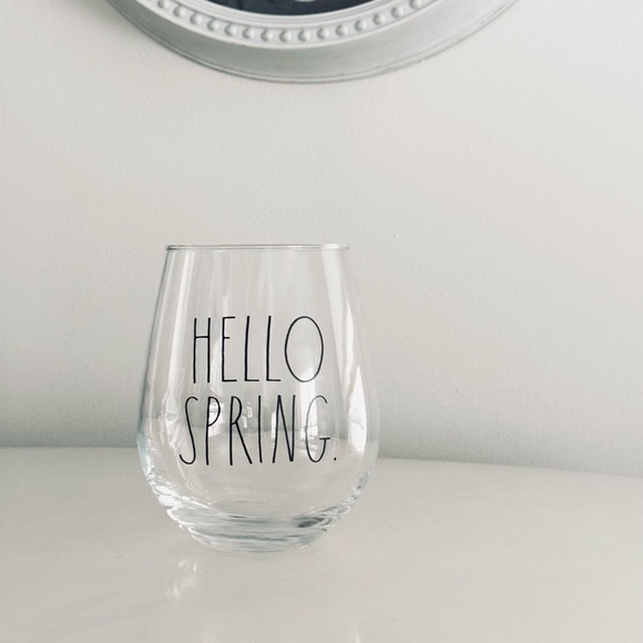 Rae Dunn | Dining | Rae Dunn By Magenta Etched Hello Spring Wine Glass ...